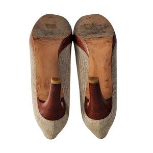 Stuart Weitzman | Shoes | Stuart Weitzman Canvas Stacked Platform Pumps ...